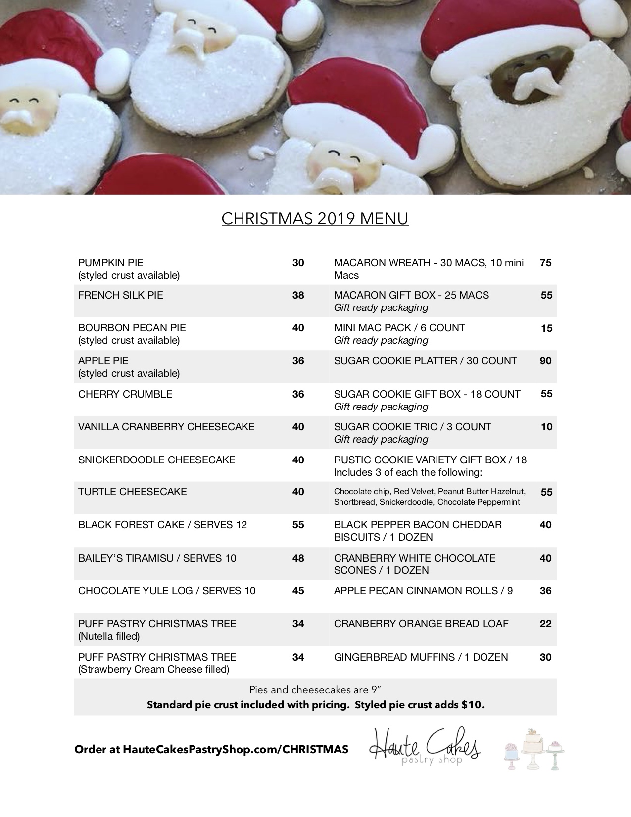 Christmas Order | Haute Cakes Pastry Shop